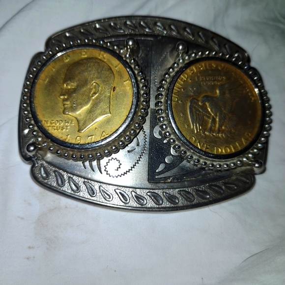 Hand Crafted | Accessories | Silver Dollar One Dollar Coins Belt Buckle ...